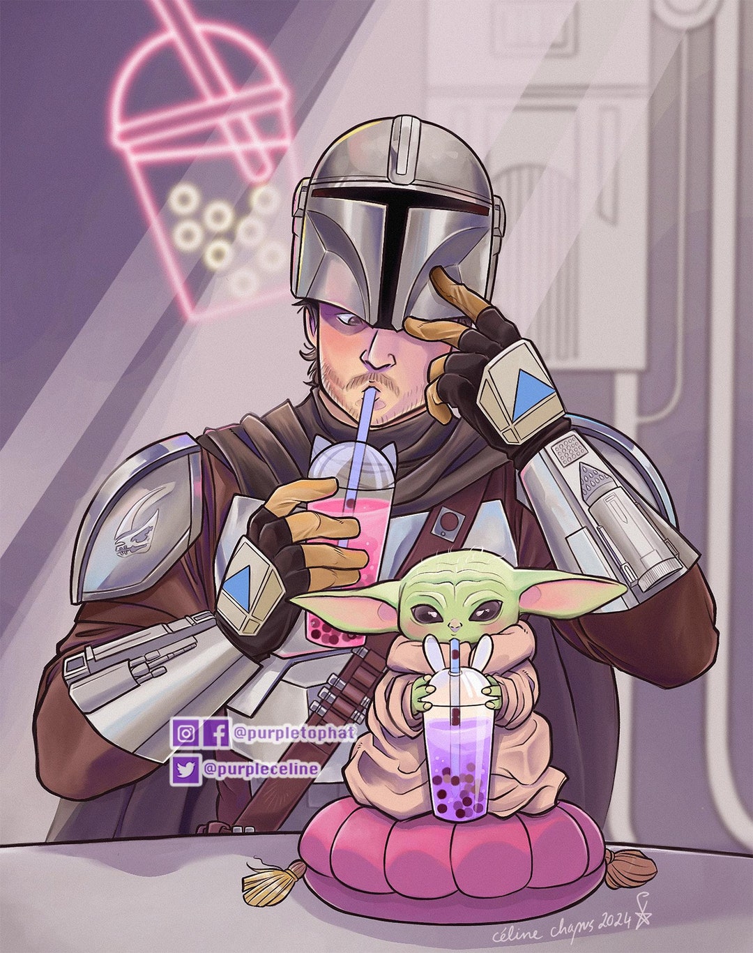 Boba's Bubble Shack - A Mando and Grogu Print - Etsy