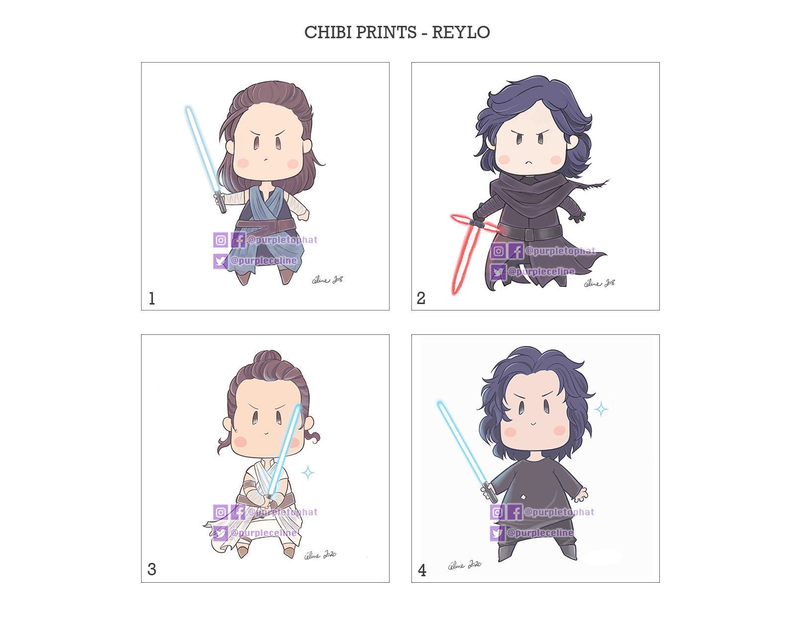 Chibi Prints: Reylo - Etsy
