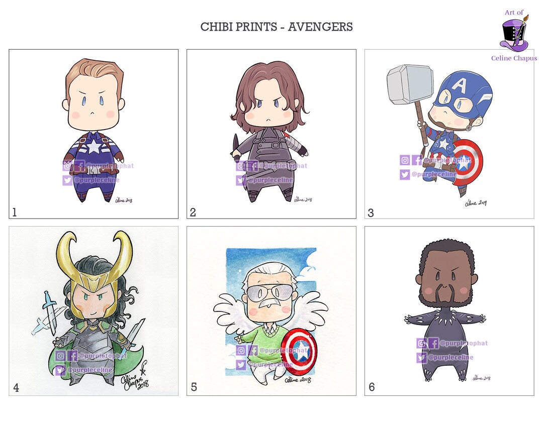 Chibi Prints: Avengers - Etsy