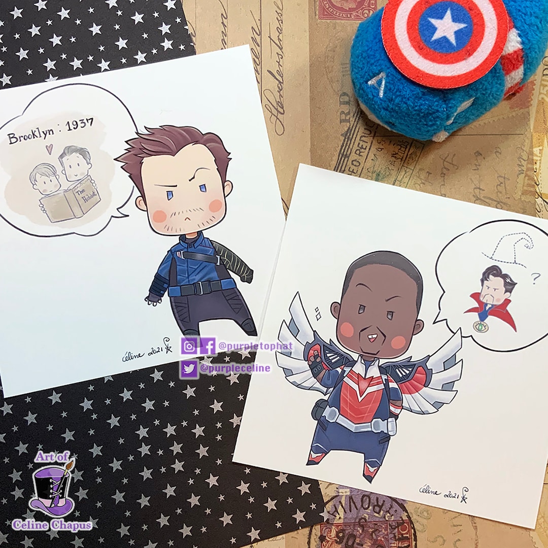Chibi Prints: Sam & Bucky - FATWS Cute Art - Etsy