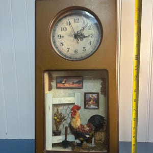 Vintage Rooster Clock 19x 9.5 - Etsy
