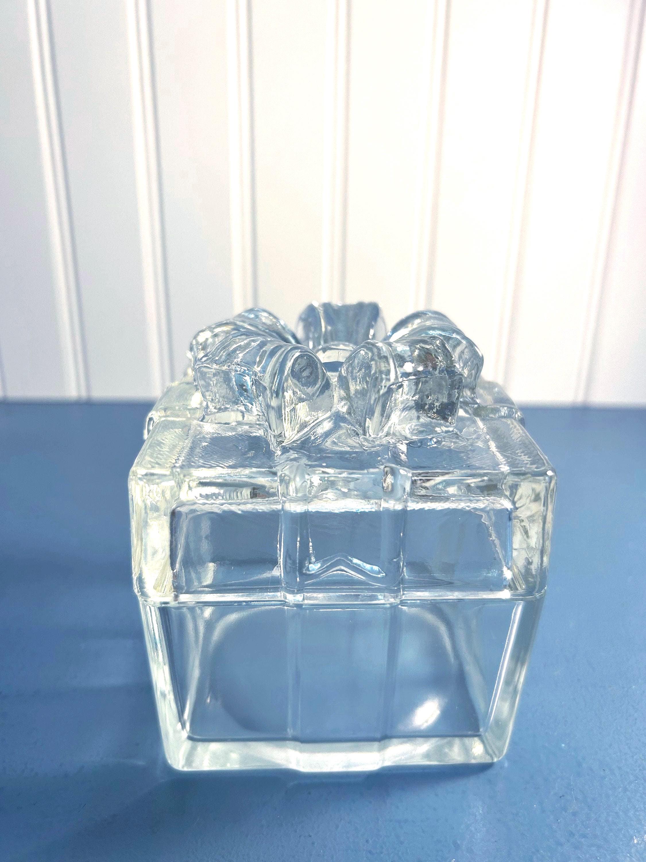 Vintage Clear Square Glass Box W/ Glass Bow on Top 3.5 - Etsy