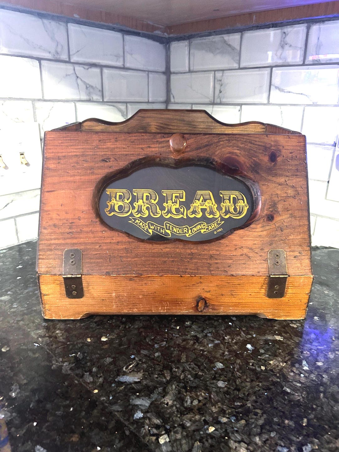 Vintage Wooden Bread Box 1985 W/ Glass Window 15.25 - Etsy