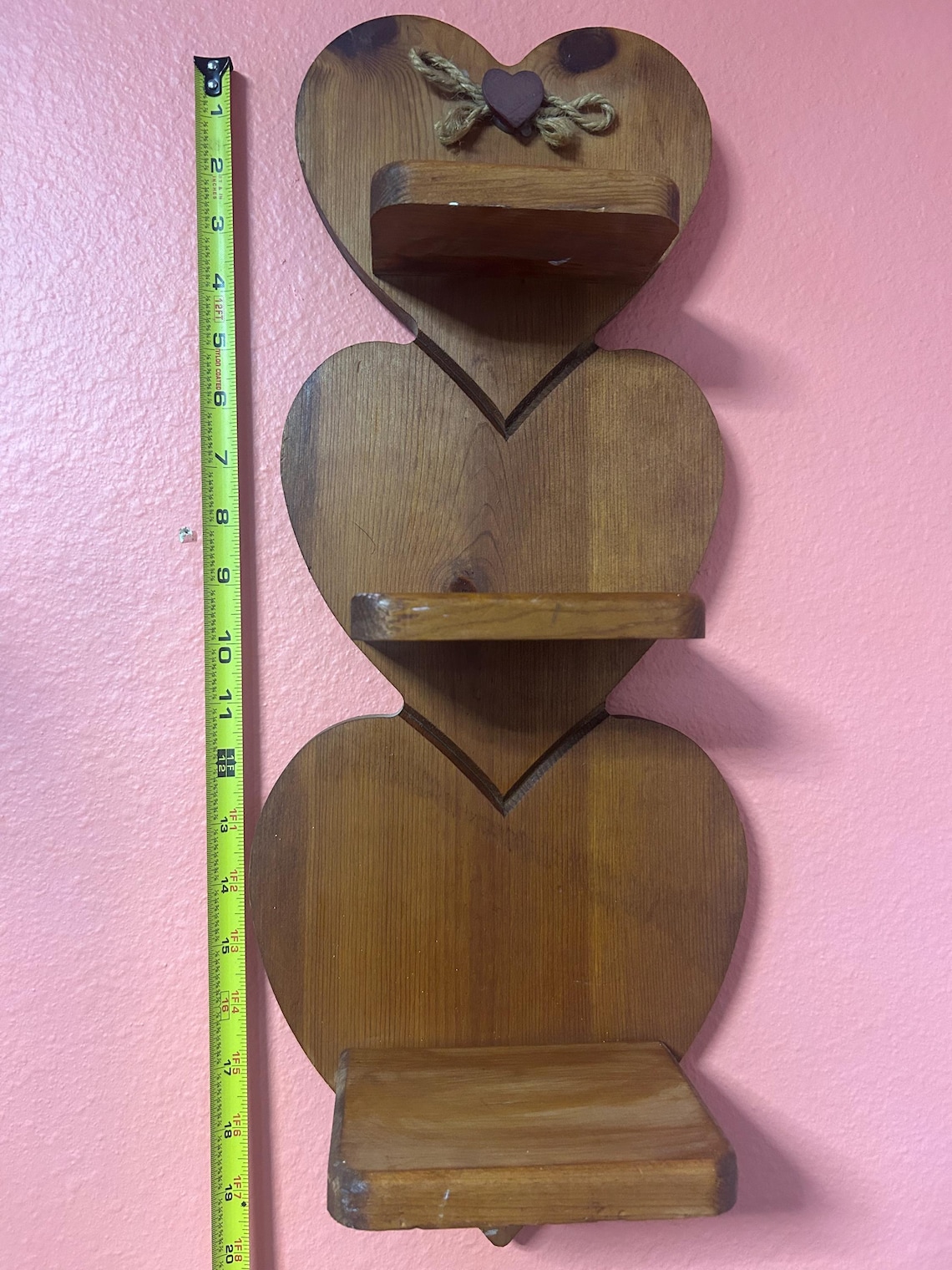 Vintage Solid Wood Wall Heart Shelves ~ Set of (2) - Etsy