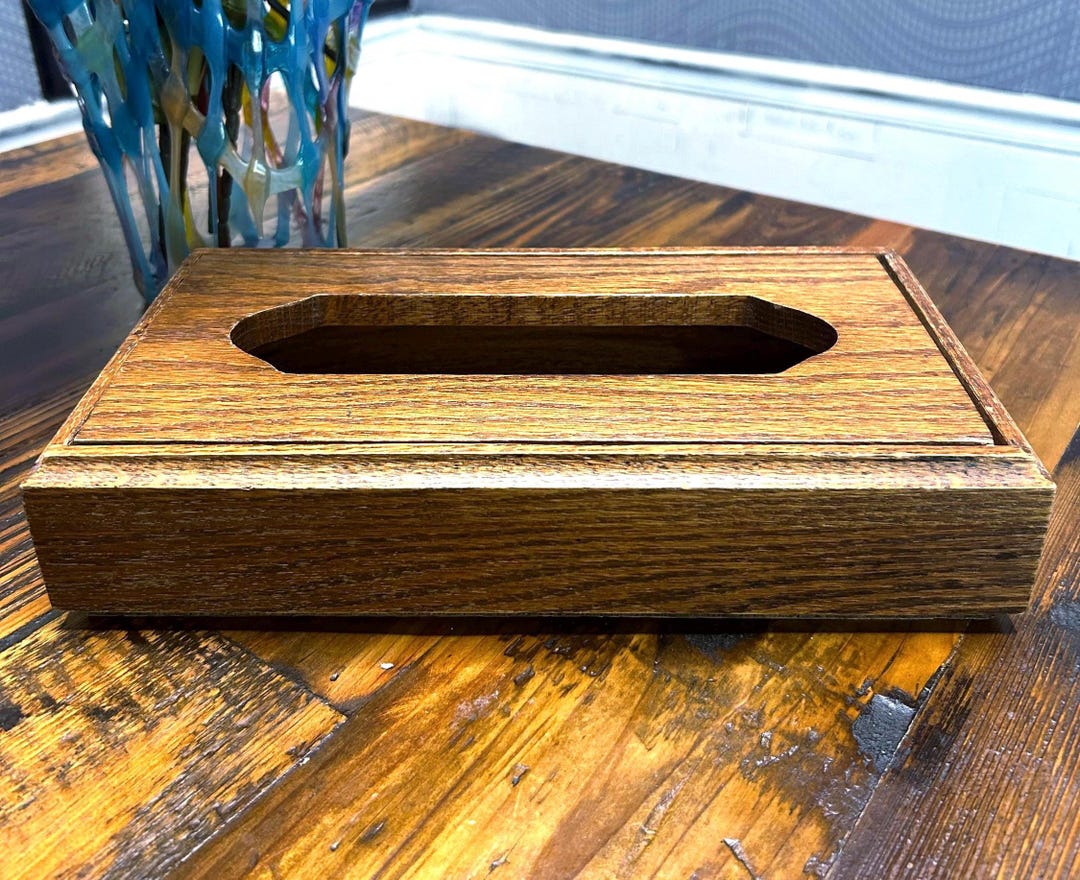Vintage Solid Wood Tissue Box, Wood Box for Kleenex ~ 11.5”x 6.5 ...