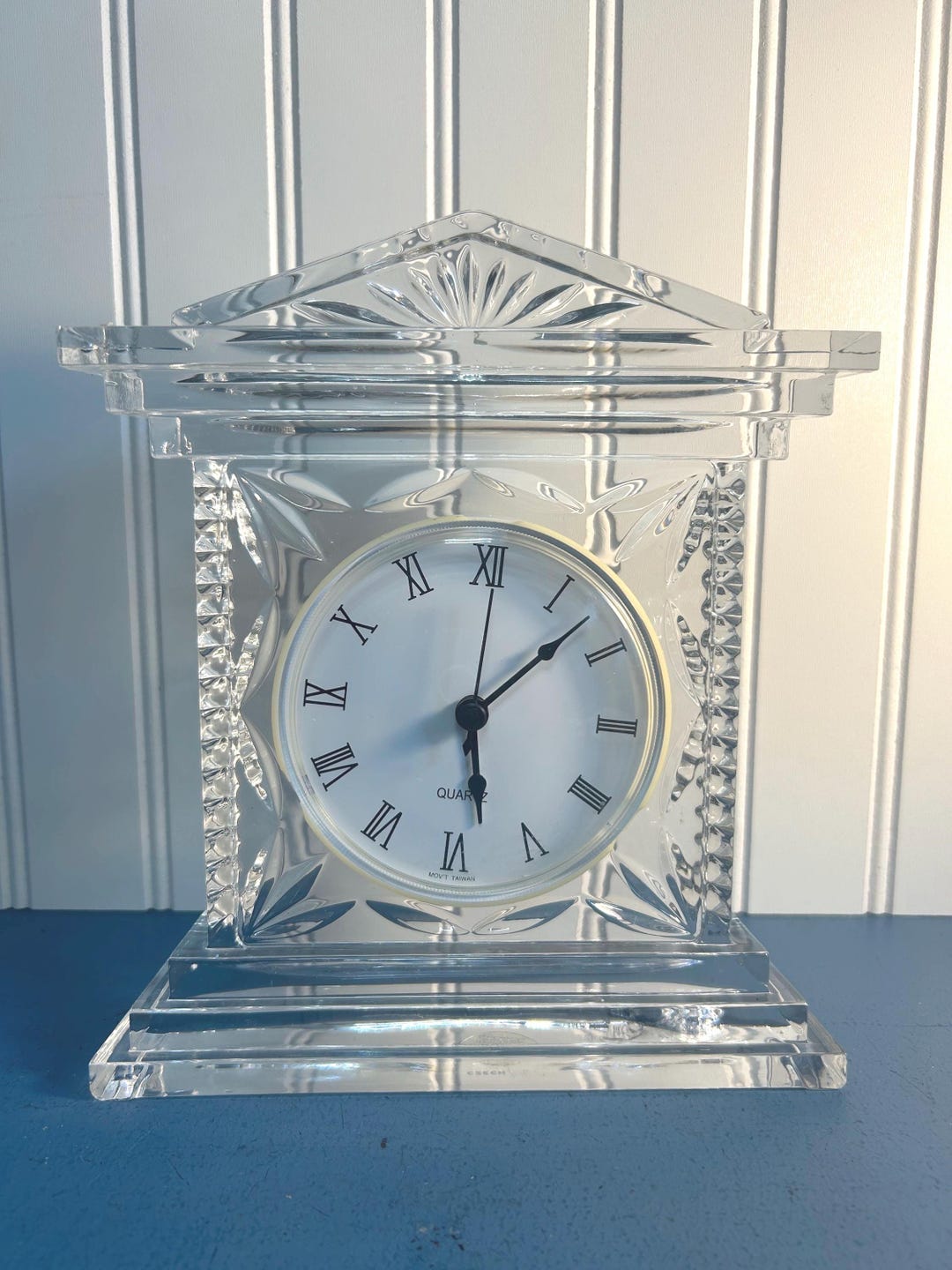 Vintage Crystal Quartz Clock by Royal Limited 9 - Etsy