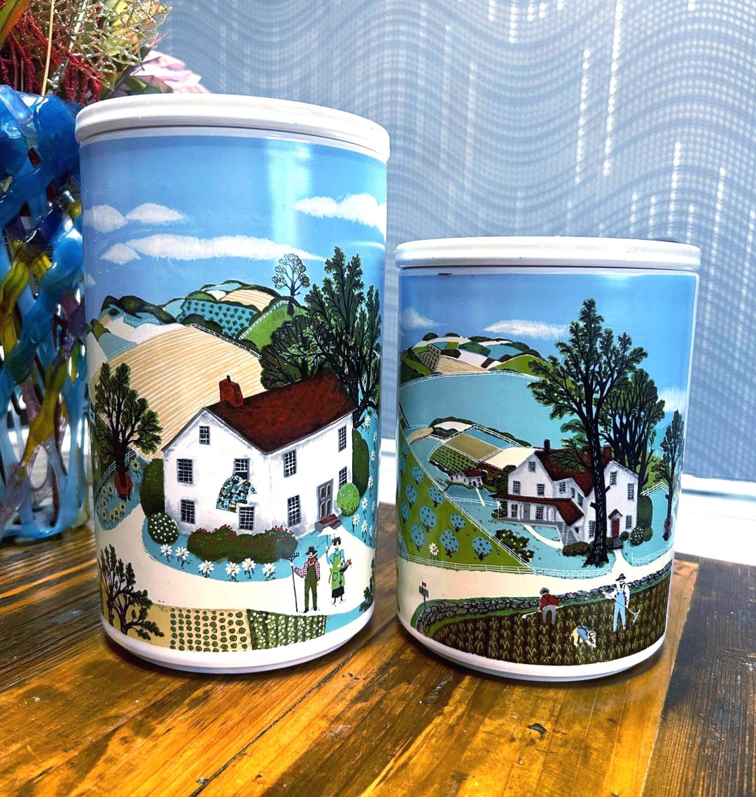 Vintage Avon Country Village Canisters Made by Pfaltzgraff ~ Set of (2 ...