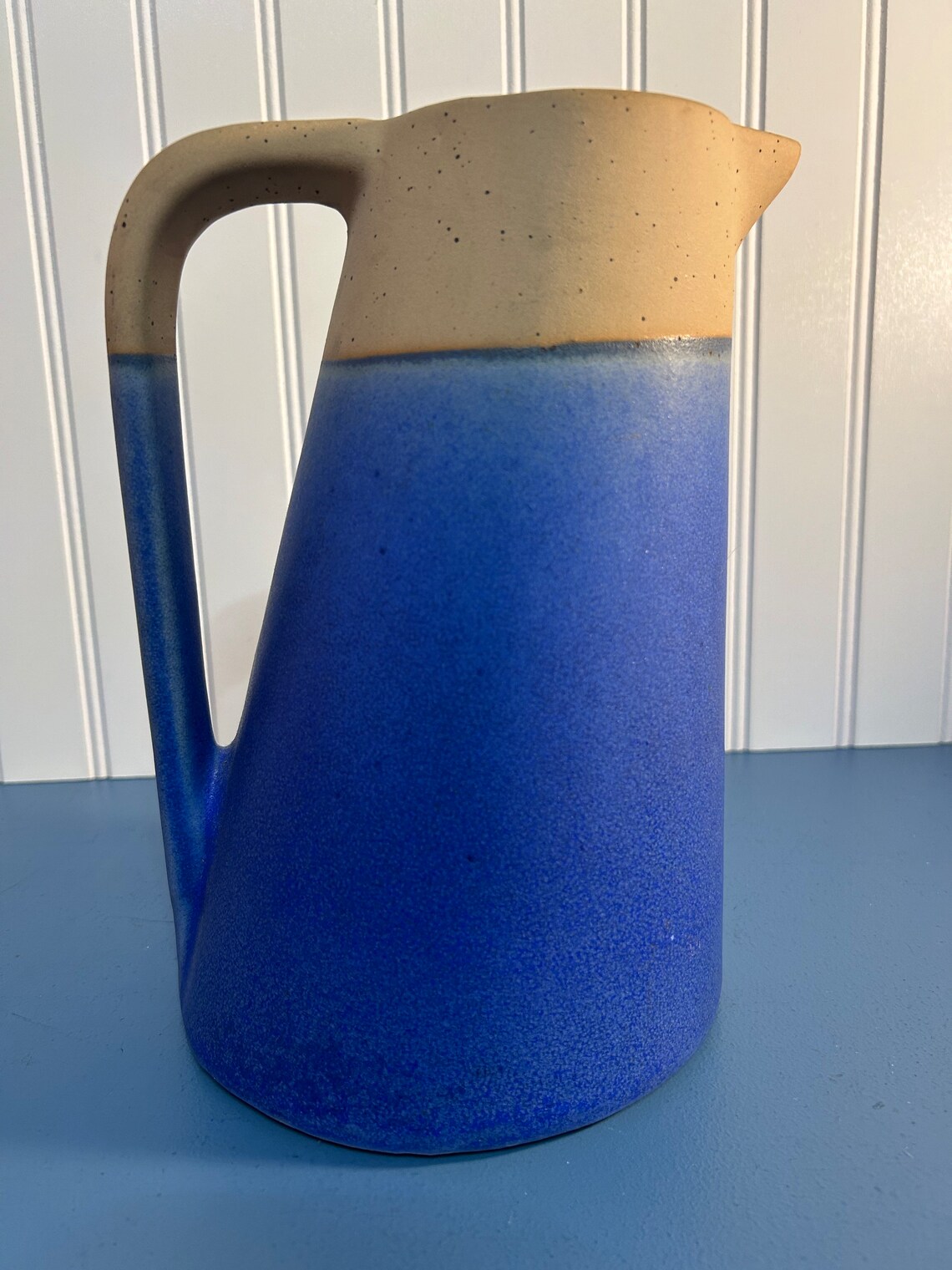 Vintage Cobalt Blue Southwestern Ceramic Pitcher for Decor, Plants ...