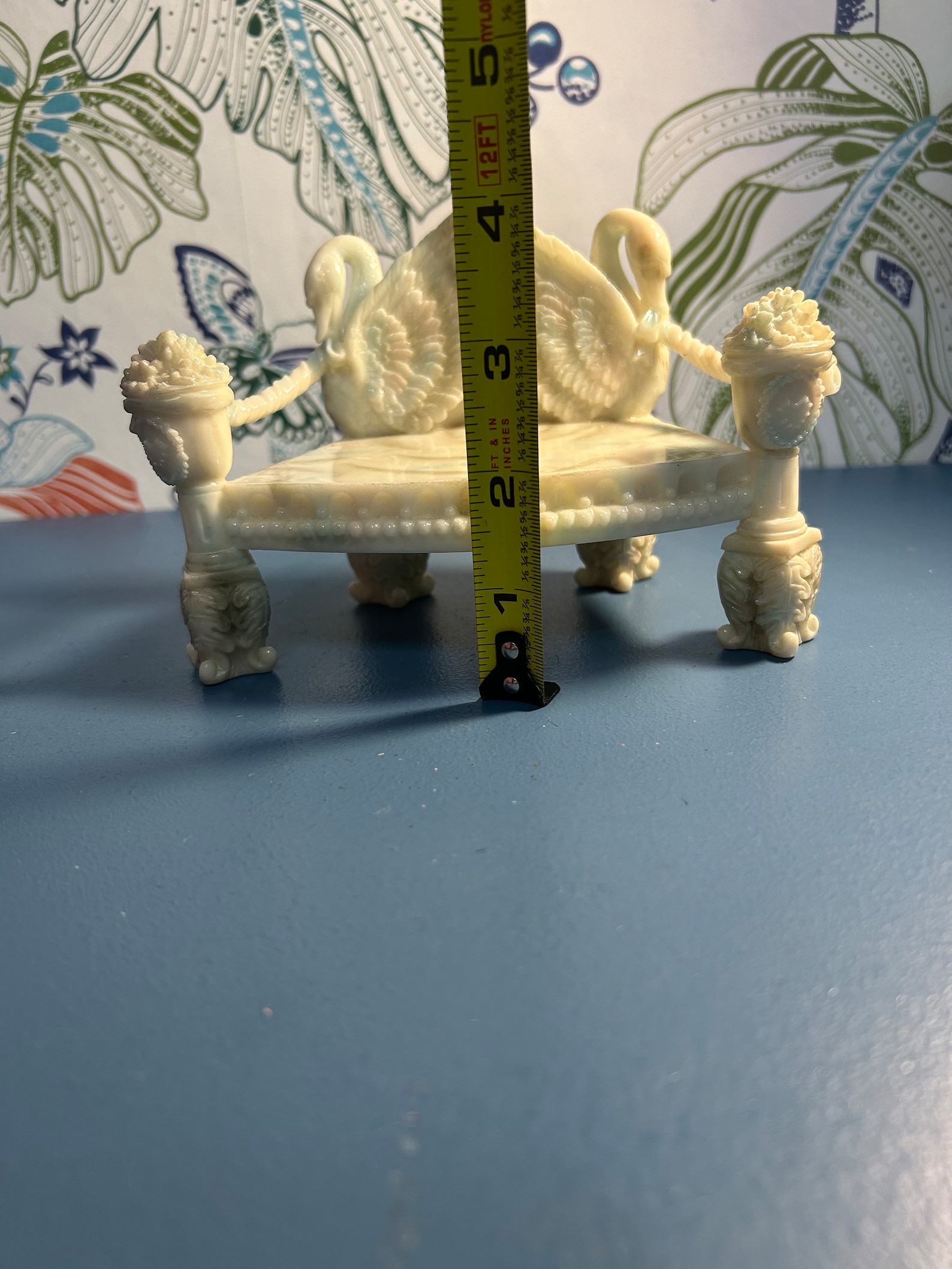 Vintage Double Swan Marble Stone Bench by Enesco Priscilla Hillman 1999 ...