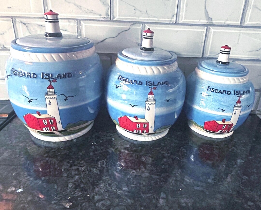 Vintage Lighthouse Canisters W/sealed Lids ~ Set of (3) - Etsy