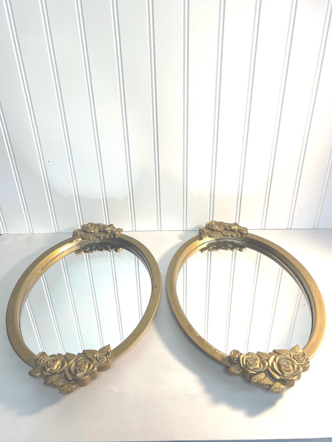 Vintage Godinger Gold Tone Rose Mirror Tray Set - 14” - Etsy