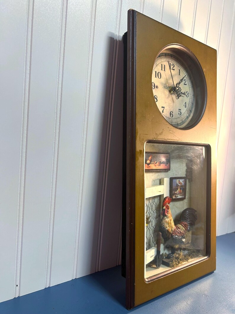 Vintage Rooster Clock ~ 19”x 9.5” - Etsy