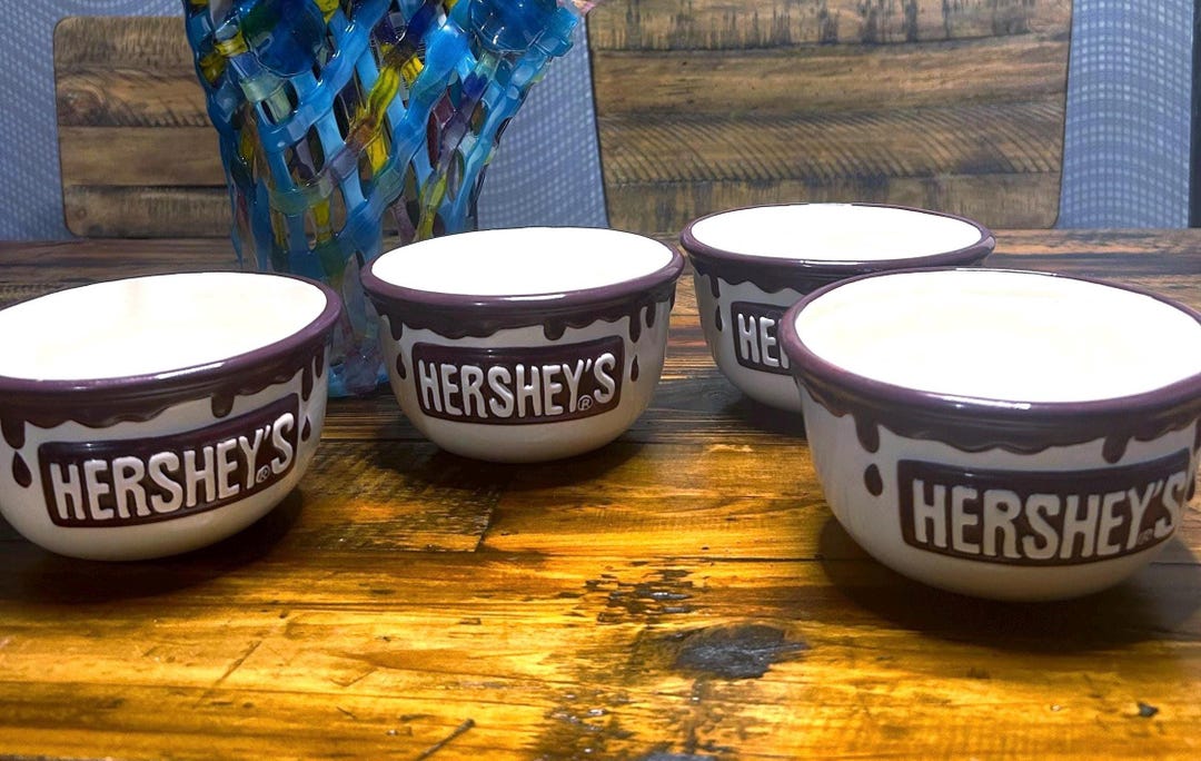 Vintage Brown & White Hershey’s Ceramic Drip Chocolate Edge Ice Cream ...