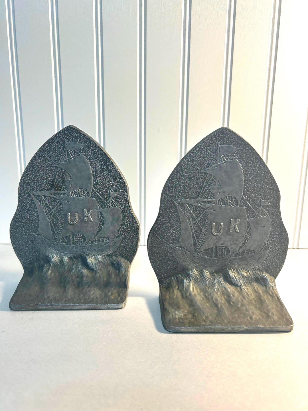 Vintage Cast Iron Boat UK Bookends From 1933 College of Engineering ...