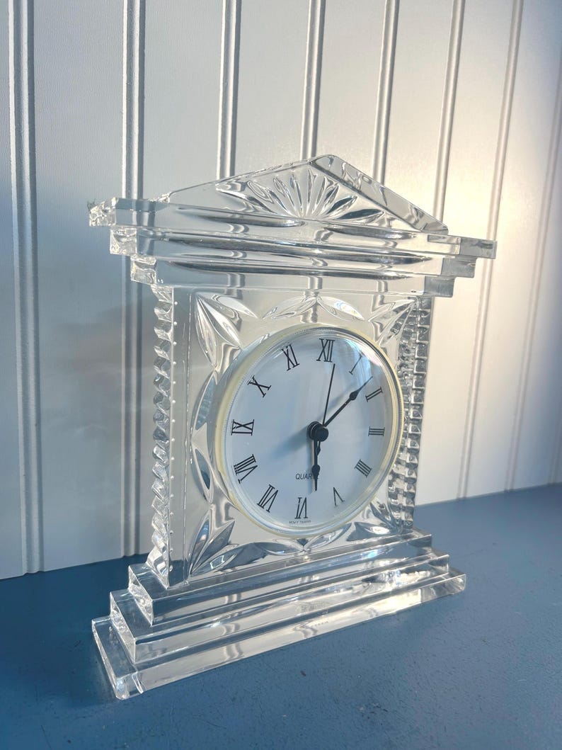 Vintage Crystal Quartz Clock by Royal Limited 9 - Etsy