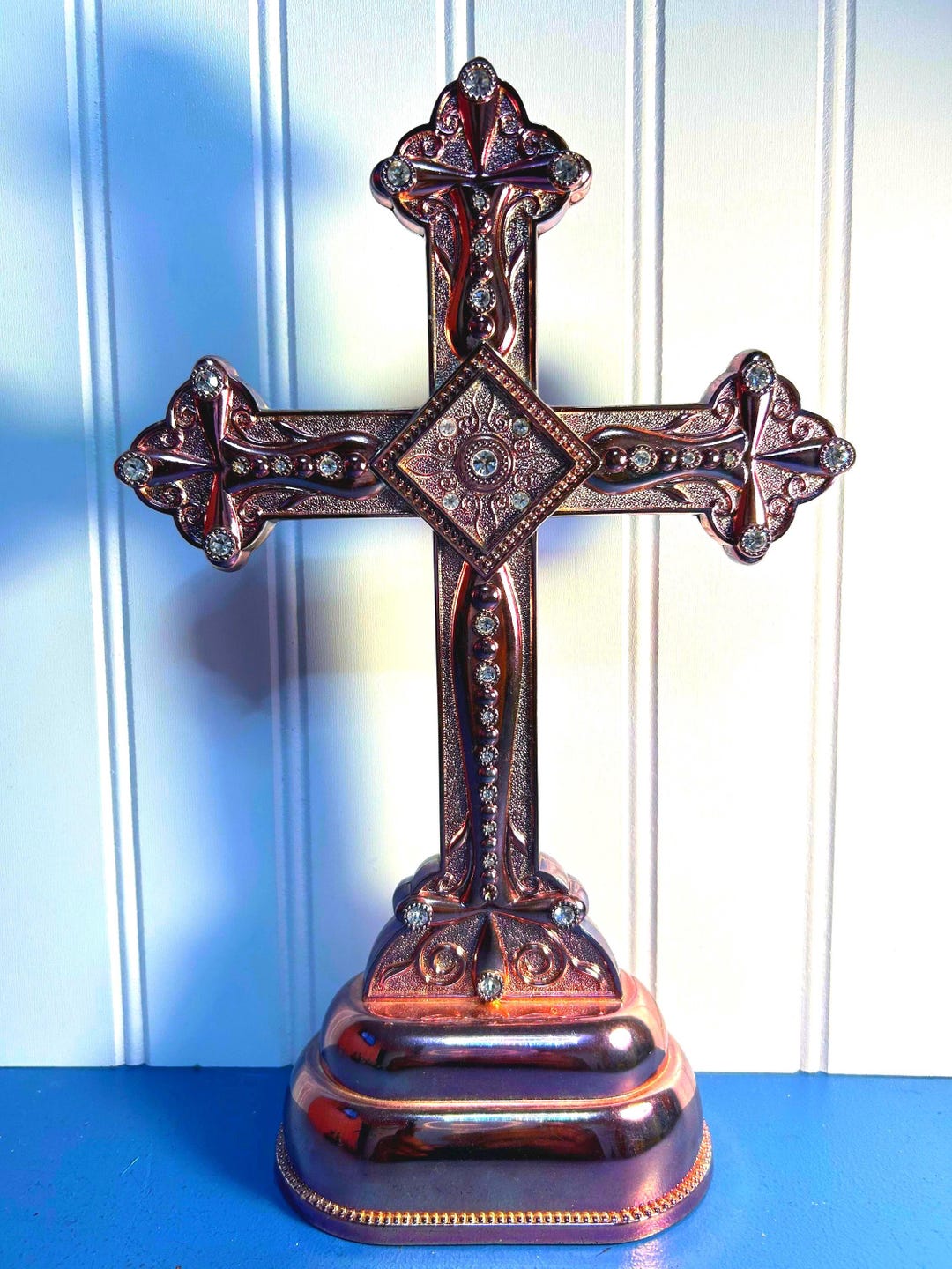 Vintage Pink Cross W/ Diamonds by Royal Unlimited Silver - Etsy