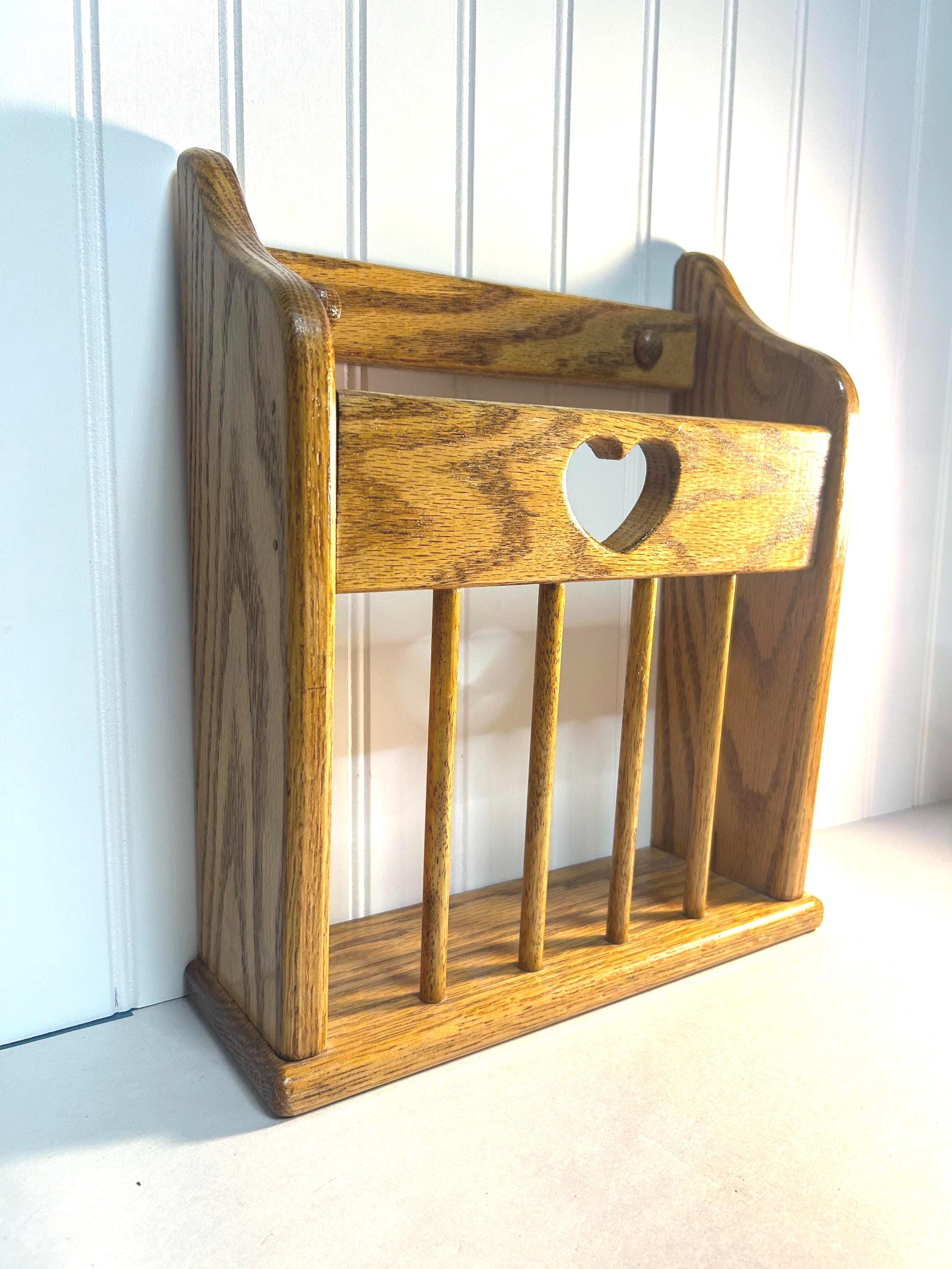 Vintage Wooden Wall Magazine Rack W/ Heart Cut Out 12.5 - Etsy