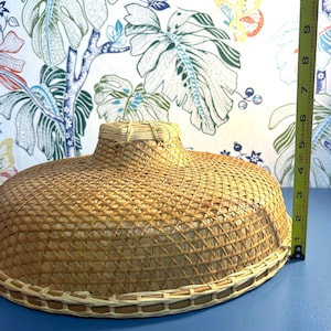 Vintage Asian Wicker Conical Coolie Hat Circa 1940’s/ Rattan Hat ~ 15 ...
