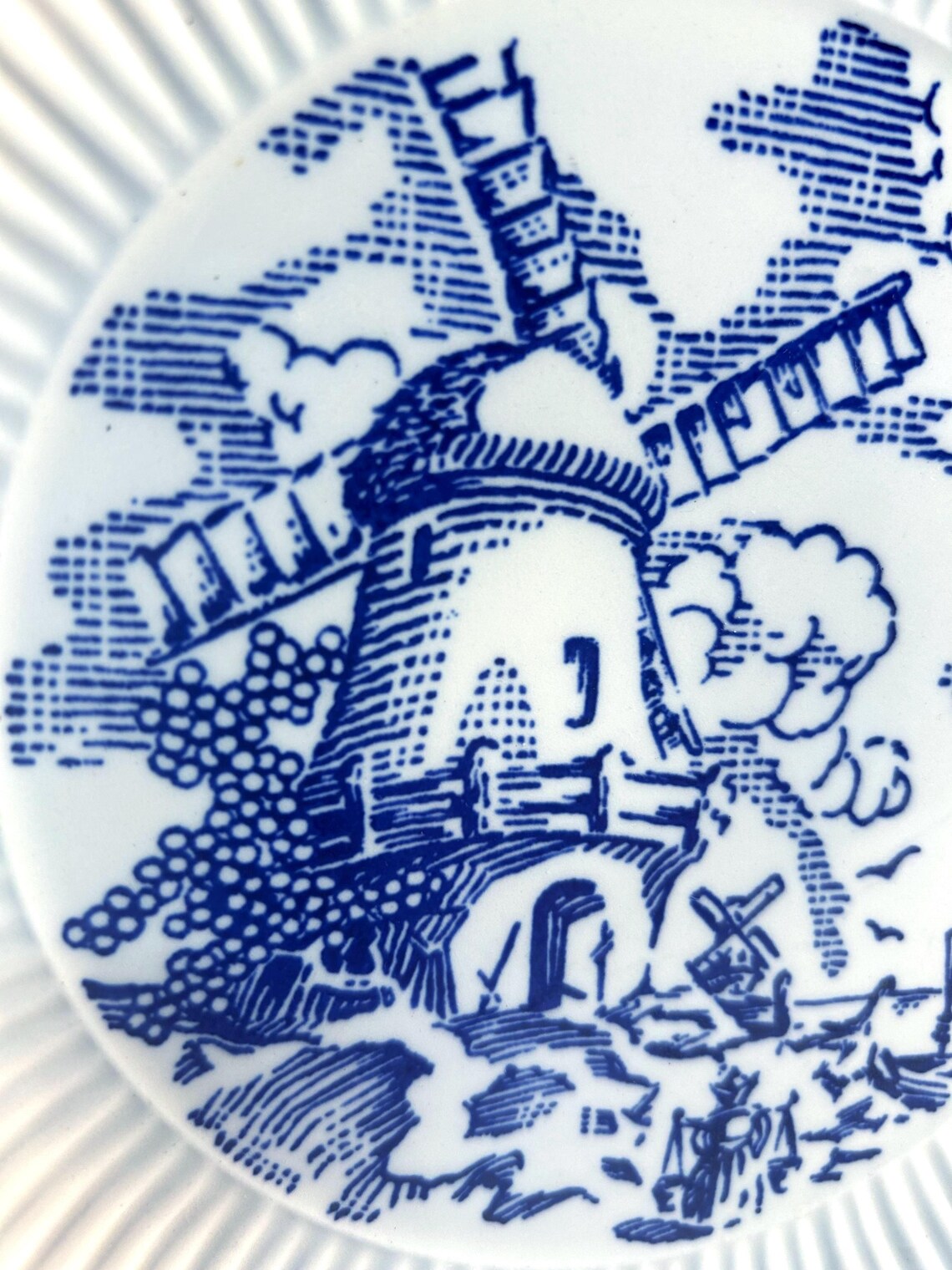 Vintage Blue and White Windmill Plates by Royal China Set of 2 9.25 - Etsy