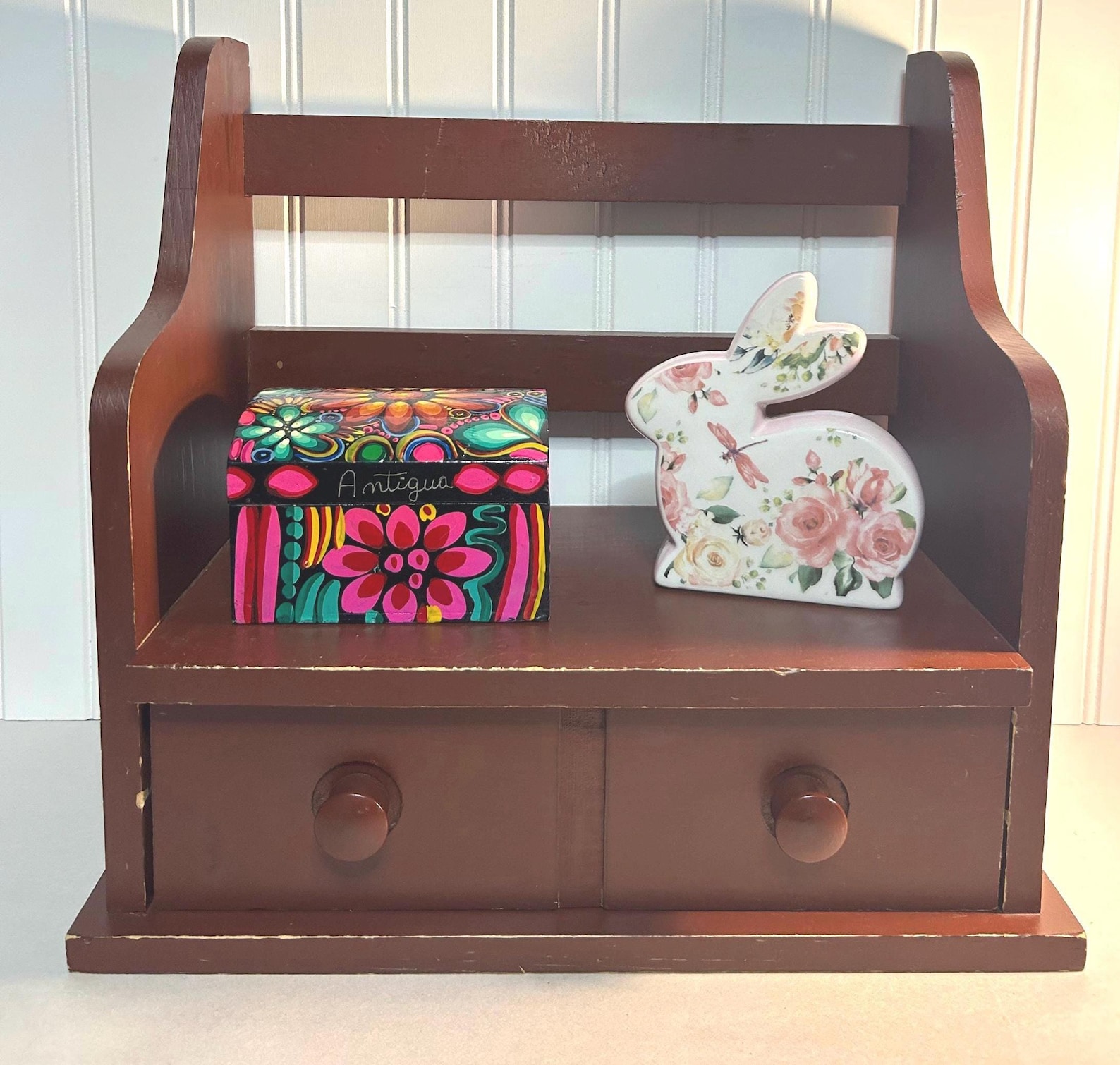 Vintage Wooden Rack W/ Lower Drawer ~ 13.5”x 14.25” - Etsy