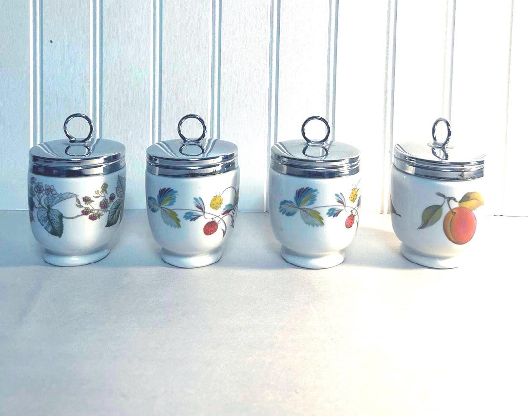 Vintage Large Porcelain Egg Coddlers by Royal Worcester ~ Set of 4 - Etsy