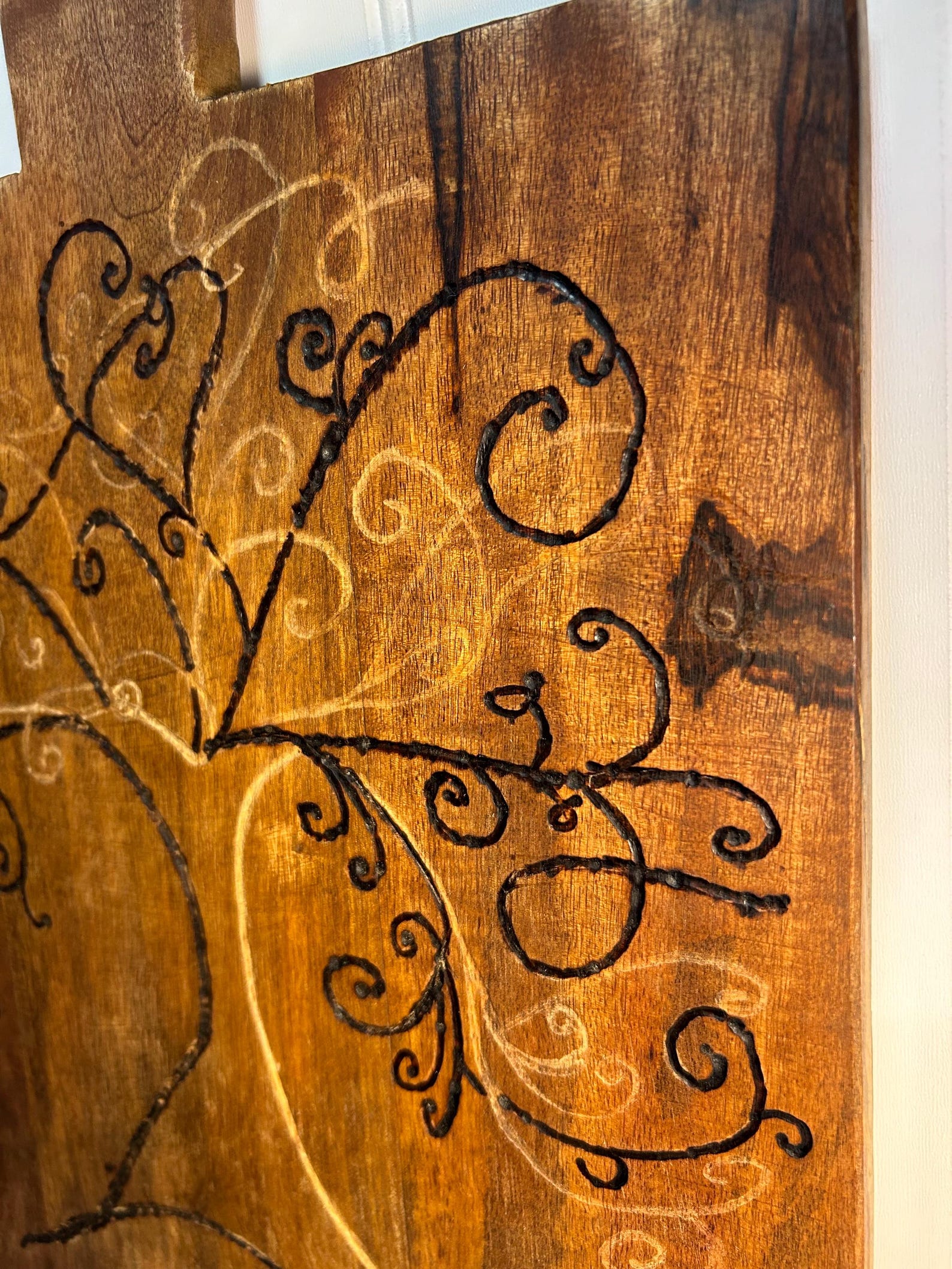 Vintage Wood Tree Hand-carved Design Cutting Board~ 15”x 11” - Etsy