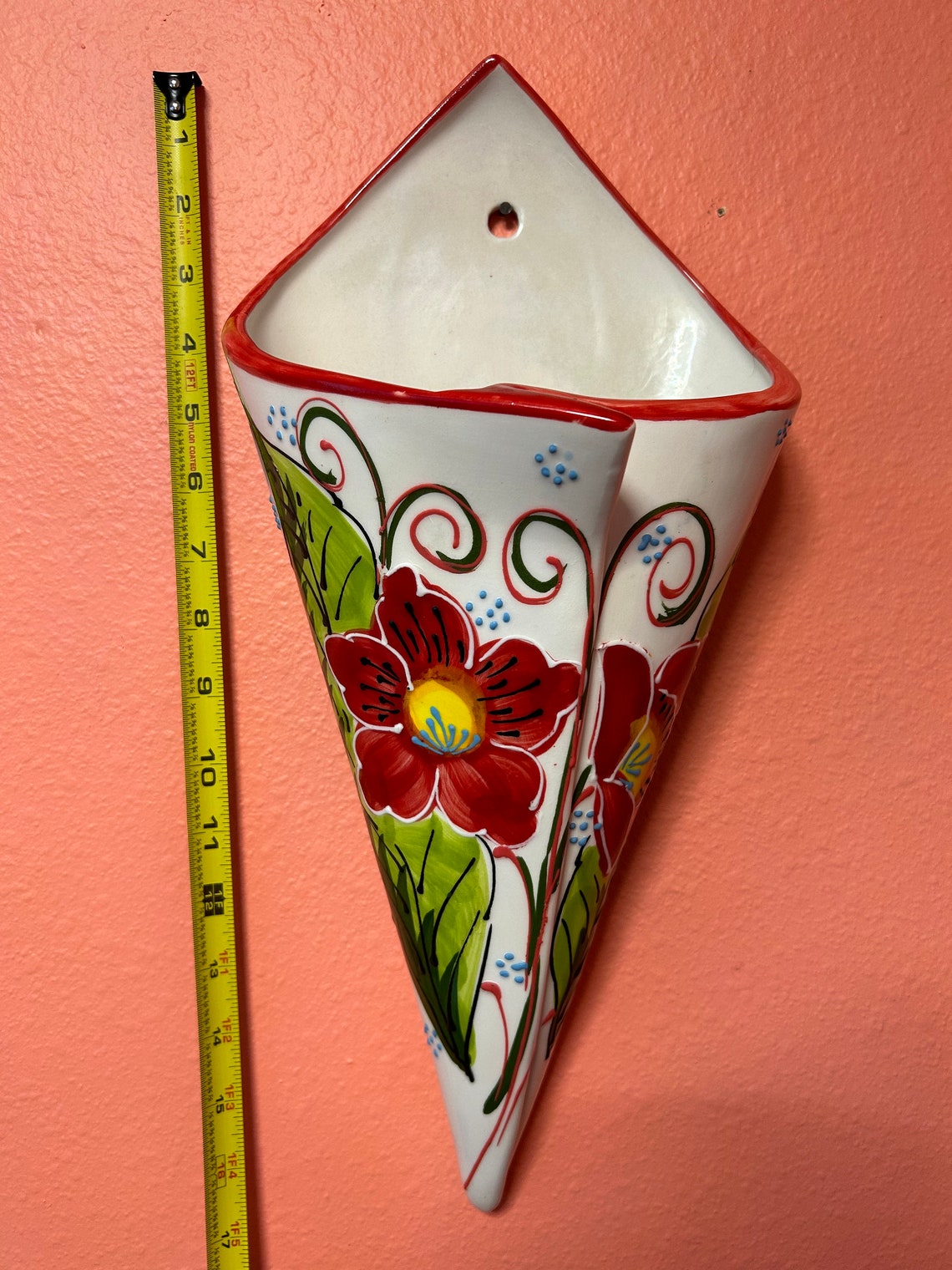 Vintage Ceramic Wall Vase Made in Spain 16.5x 7.5 - Etsy