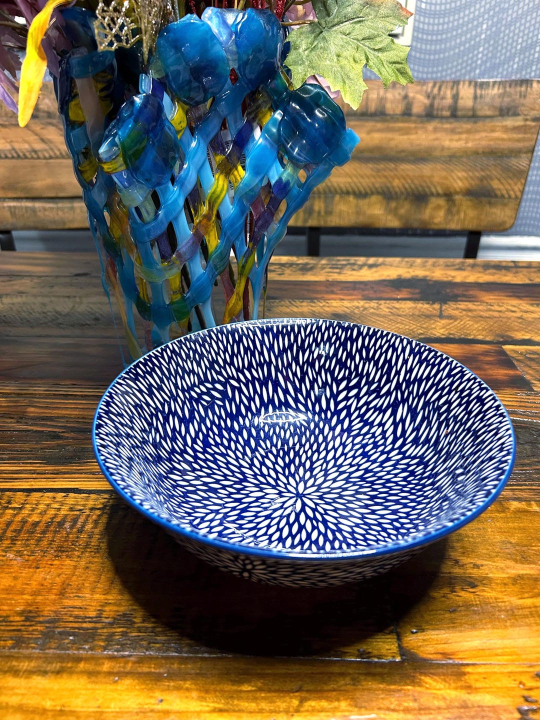 Blue and White Rochelle Bowl ~ 8.25” - Etsy