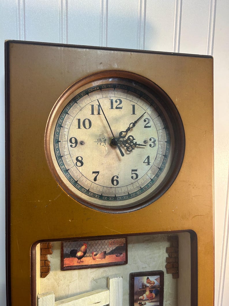 Vintage Rooster Clock 19x 9.5 - Etsy
