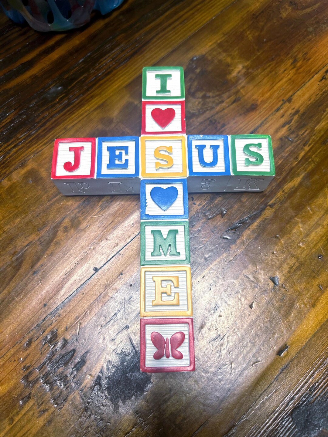 Religion “ Jesus Loves Me” Cross, Child Room, Resin Wall Cross - Etsy