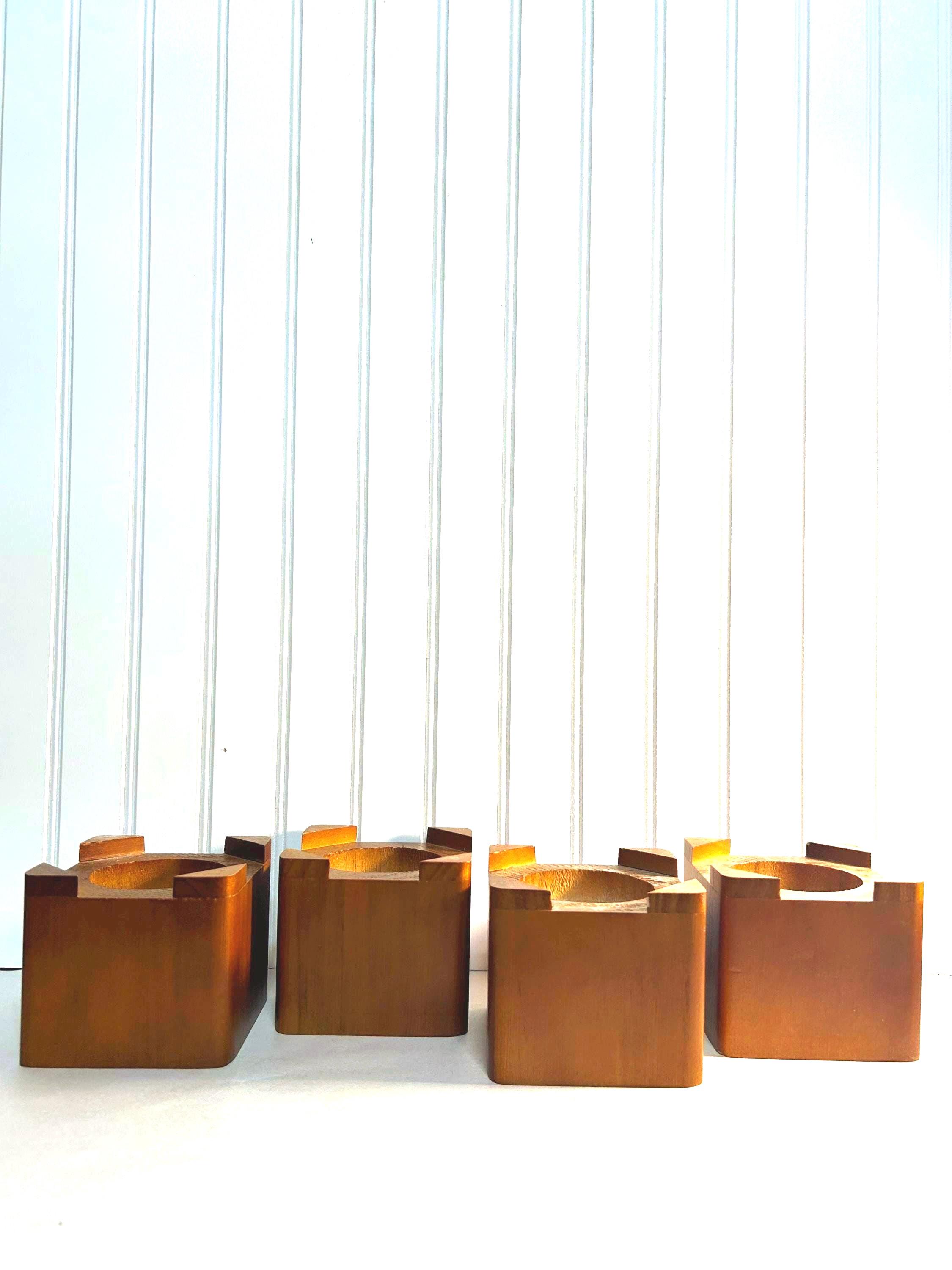 Vintage Solid Wood Bed Risers 4 Pcs - Etsy