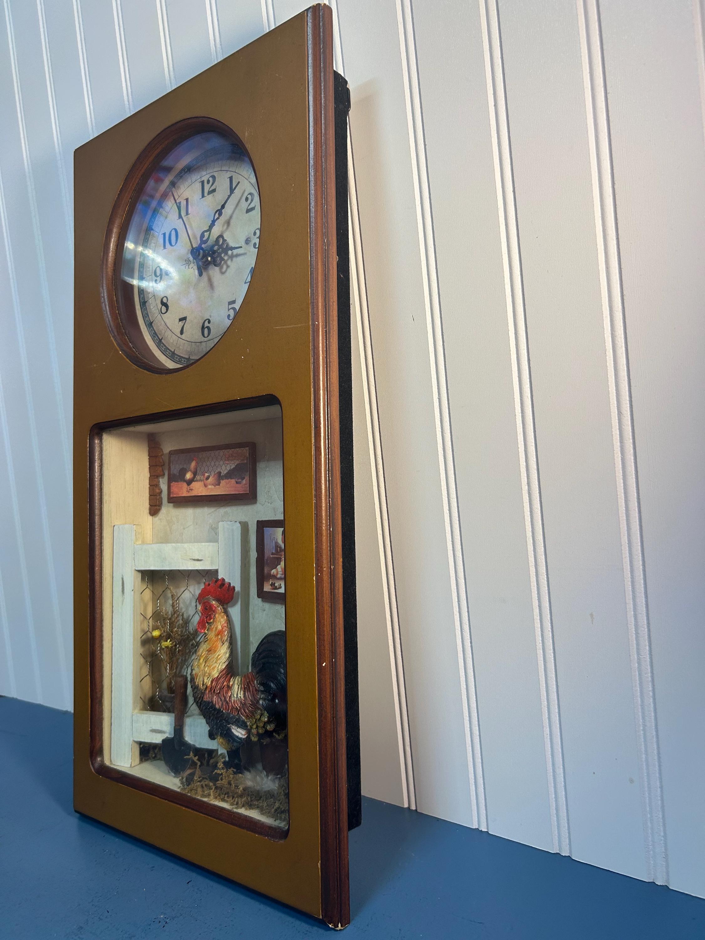 Vintage Rooster Clock 19x 9.5 - Etsy