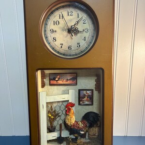 Vintage Rooster Clock 19x 9.5 - Etsy