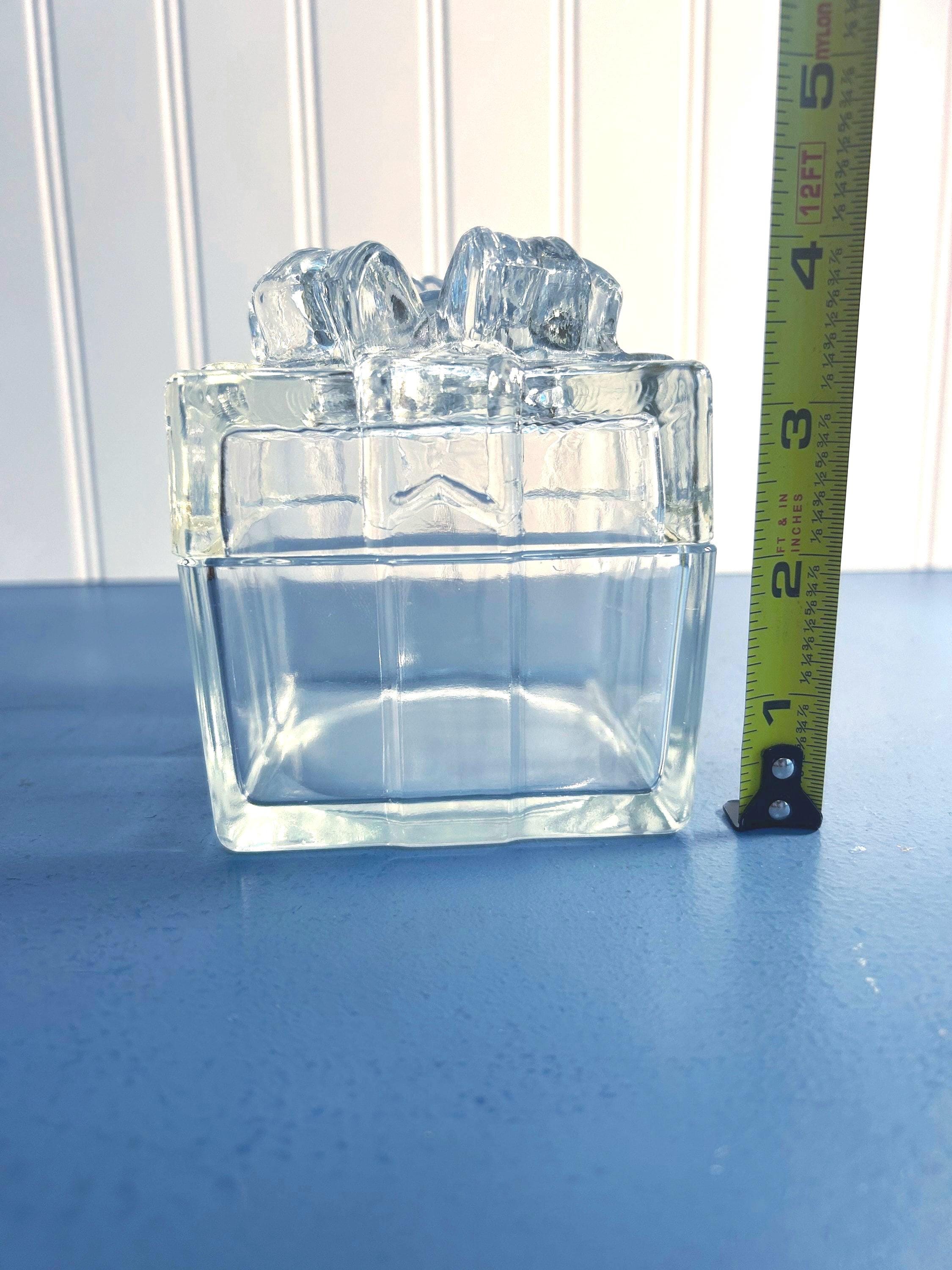 Vintage Clear Square Glass Box W/ Glass Bow on Top 3.5 - Etsy