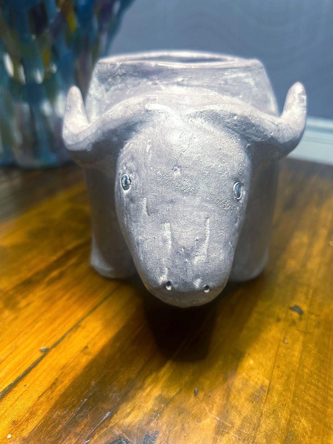 Vintage Ceramic Buffalo Planter ~ 7” - Etsy