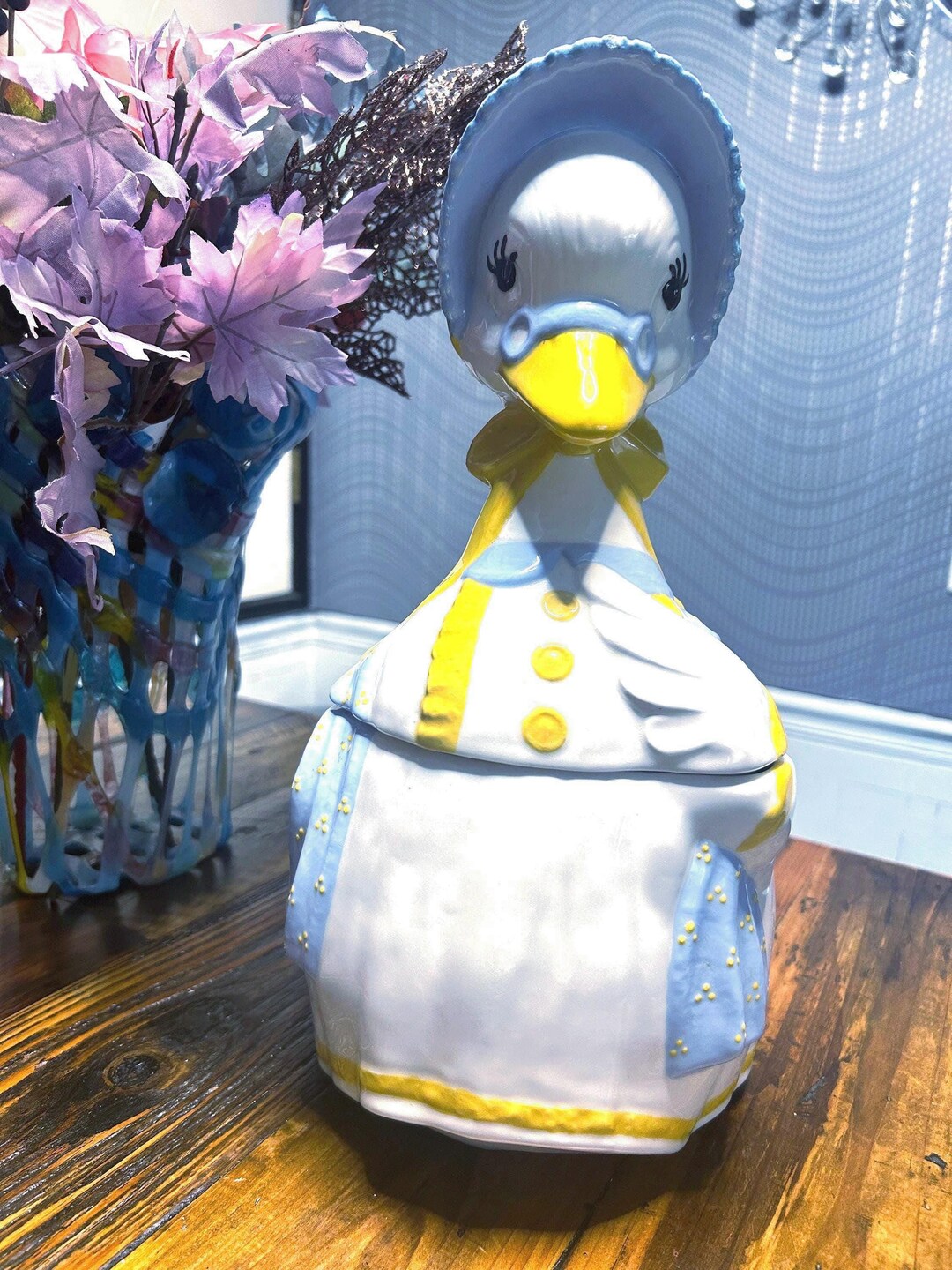 Vintage Mother Goose Cookie Jar, Farmhouse, Country Kitchen W/ Lid ~ 14 ...