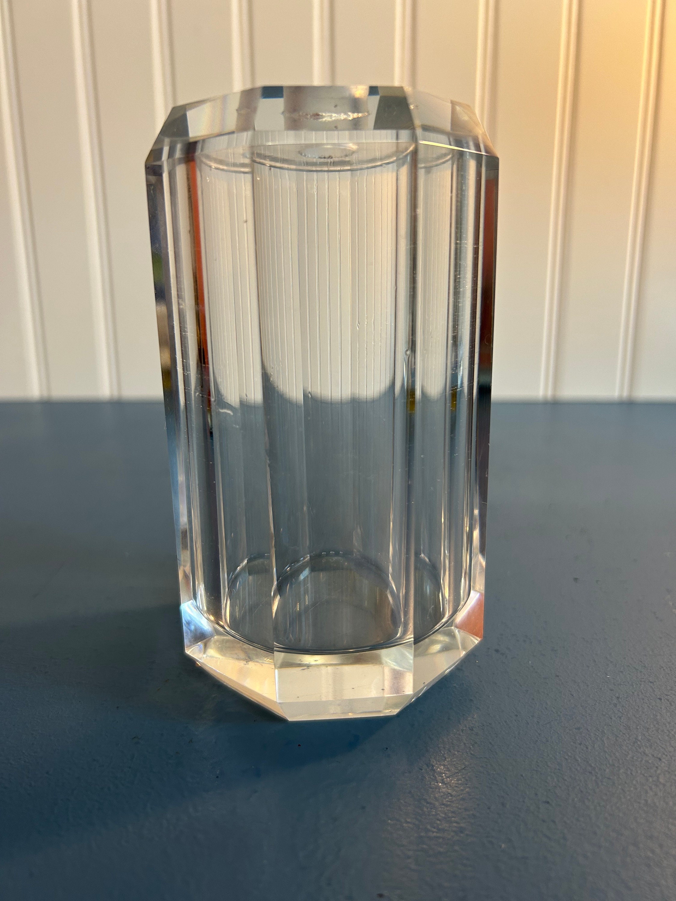 Vintage Crystal Vase Octagonal Prism Shape 5x 2.5 - Etsy