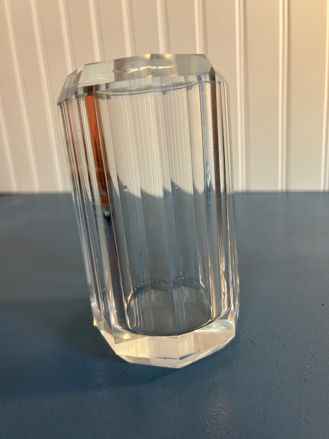 Vintage Crystal Vase Octagonal Prism Shape 5x 2.5 - Etsy