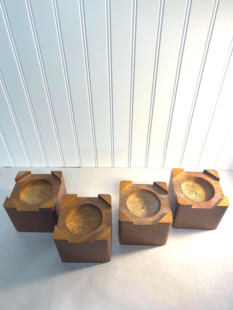 Vintage Solid Wood Bed Risers 4 Pcs - Etsy