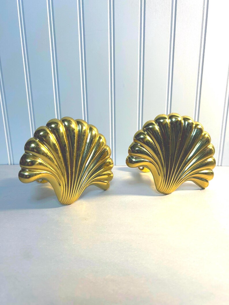 Vintage Brass Shell Drapery Tiebacks Set of 2 - Etsy