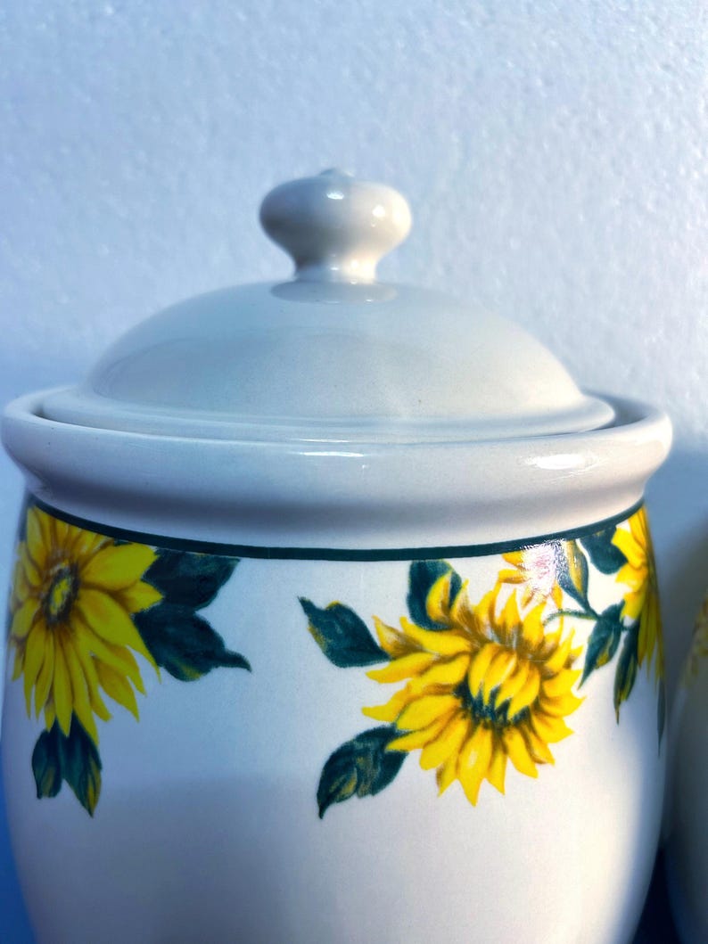 Vintage Sunflower Canister by Thomson Pottery~ Set of (2) - Etsy