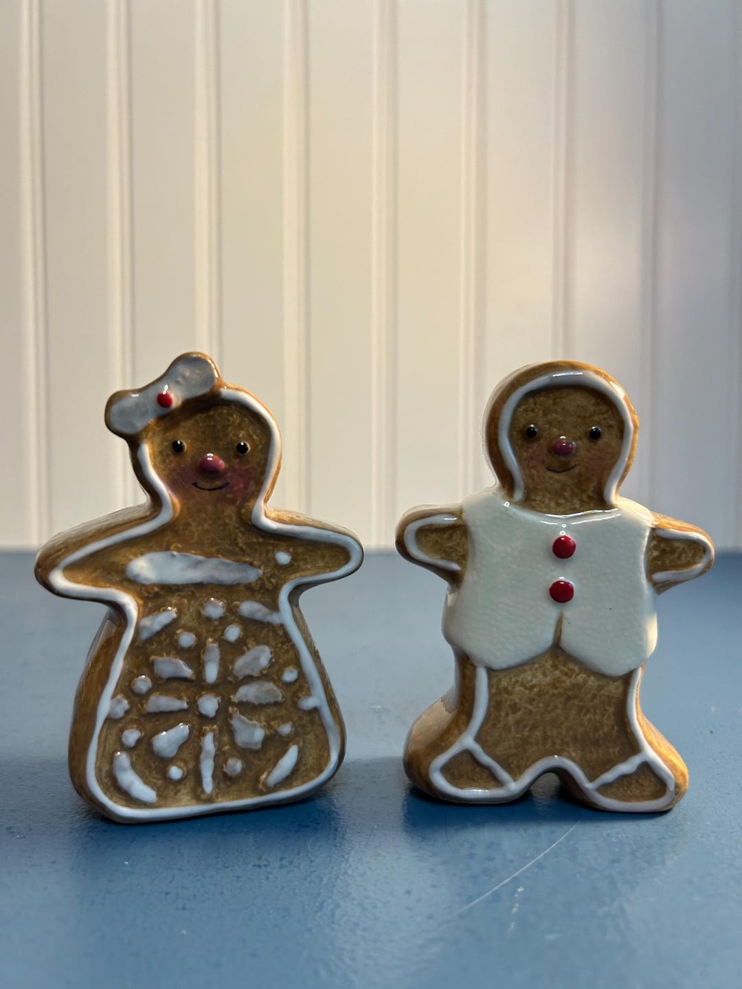 Vintage Ceramic Mr. & Mrs. Gingerbread Salt and Pepper Shakers Set of 2 ...