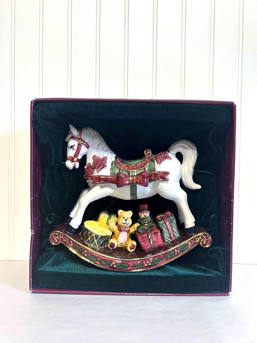 Vintage Ceramic Rocking Horse, 24k Gild Accents ~ (NIB) - Etsy