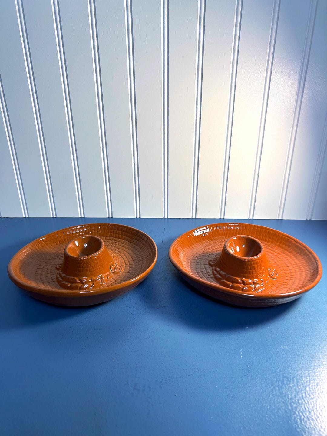 Vintage Pottery Sombrero Hat Chip & Dip Dish~ Set of 2 - Etsy