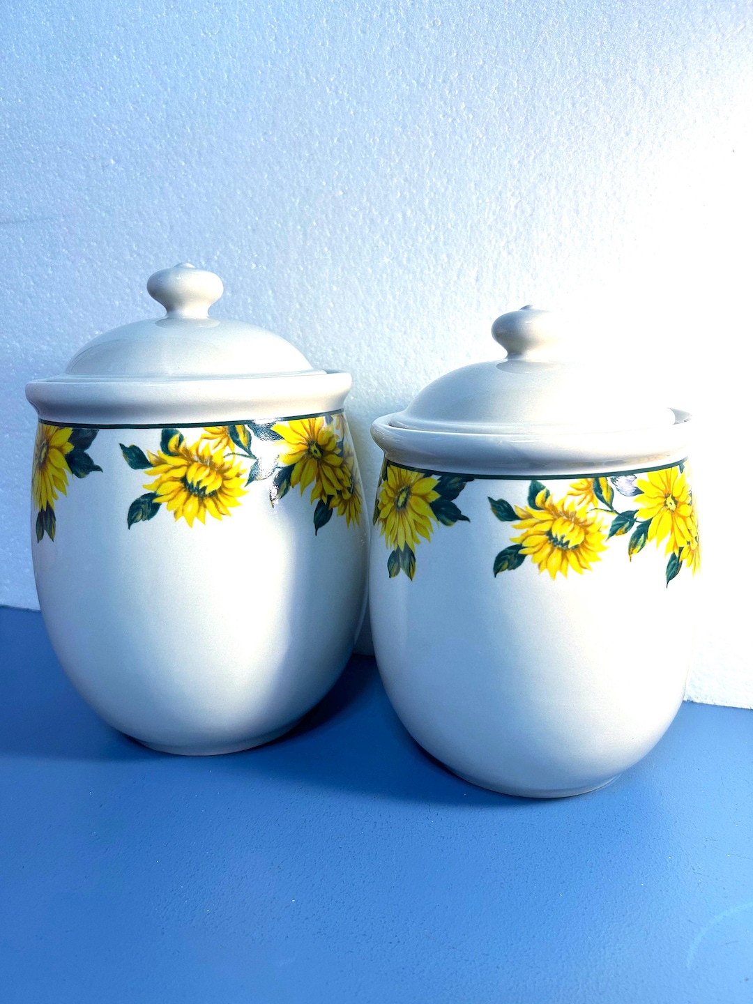 Vintage Sunflower Canister by Thomson Pottery~ Set of (2) - Etsy