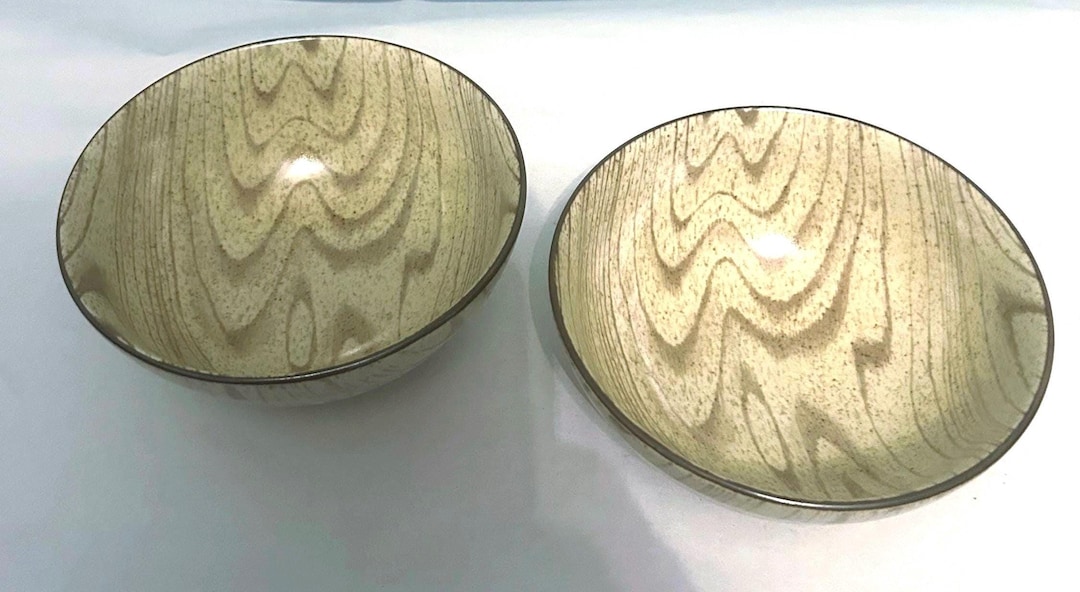 Vintage Futaba Porcelain Woodgrain ~ Design Bowls Made in Japan ~ Set ...