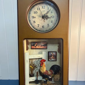 Vintage Rooster Clock 19x 9.5 - Etsy