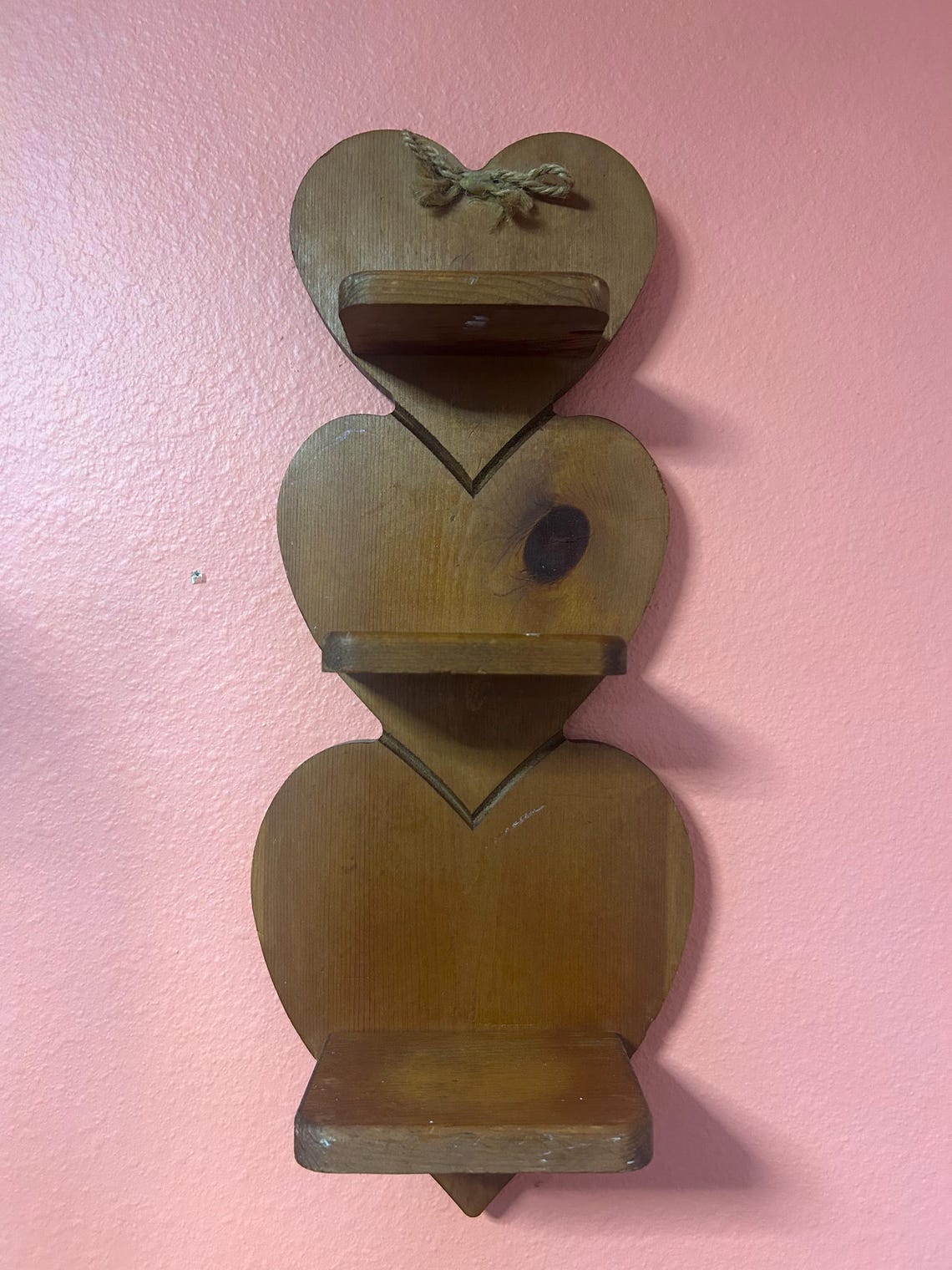 Vintage Solid Wood Wall Heart Shelves ~ Set of (2) - Etsy
