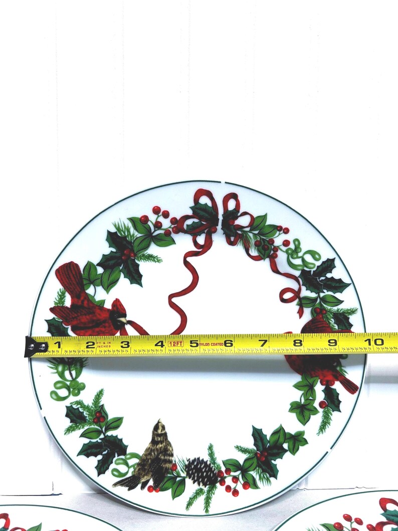 Vintage Christmas Cardinal Bird Plates, Royal Norfolk ~ 10” ~ (4) Pcs ...