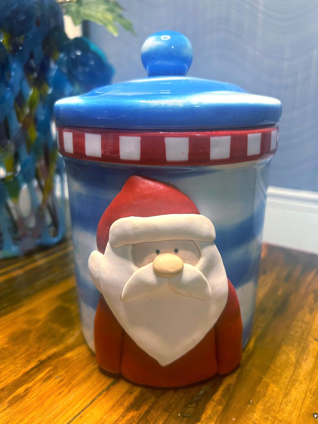 Sakura Oneida “jolly Santa” Candy Dish, Sealed Lid, Trinket Canister ...